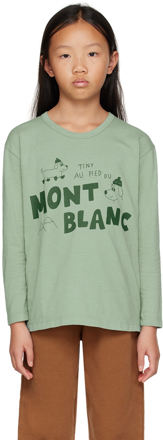 TINYCOTTONS Kids Green 'Mont Blanc' Long Sleeve T-Shirt TINYCOTTONS