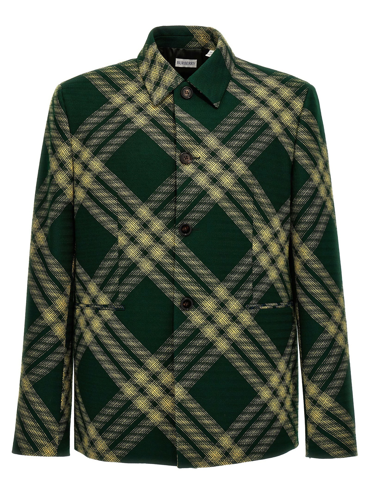 Burberry Check Wool Tailored Blazer Burberry