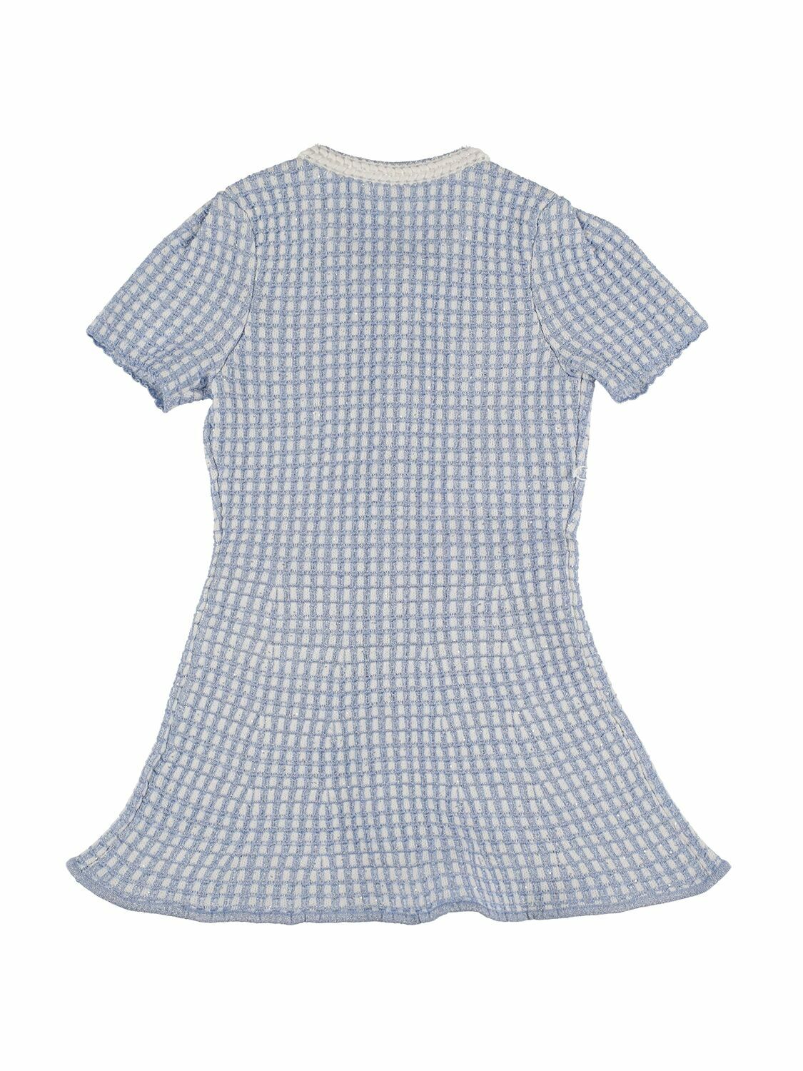 SELF-PORTRAIT Cotton Knit Dress with Embellished Buttons Self-Portrait