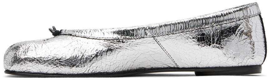 Maison Margiela Silver Tabi Broken Mirror Ballerina Flats Maison Margiela