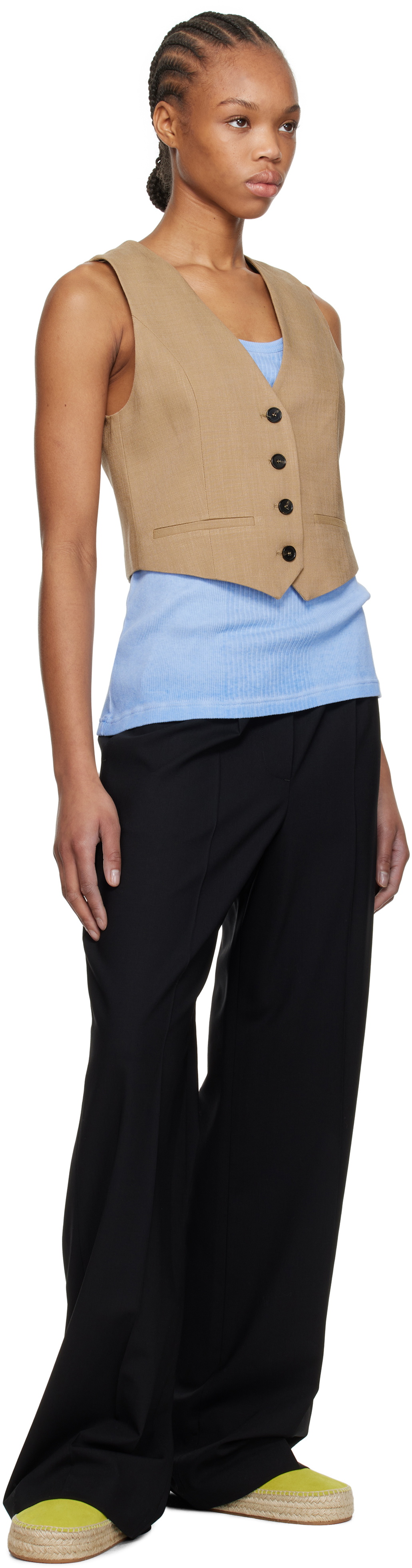 MSGM Beige Button Vest MSGM