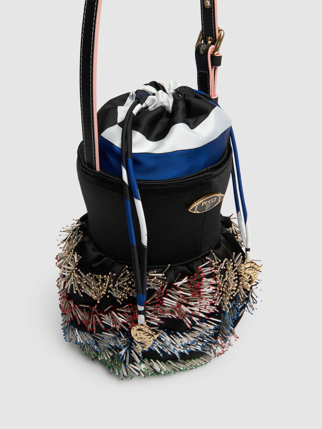 PUCCI Mini Pucinella Embroidered Satin Bag Emilio Pucci