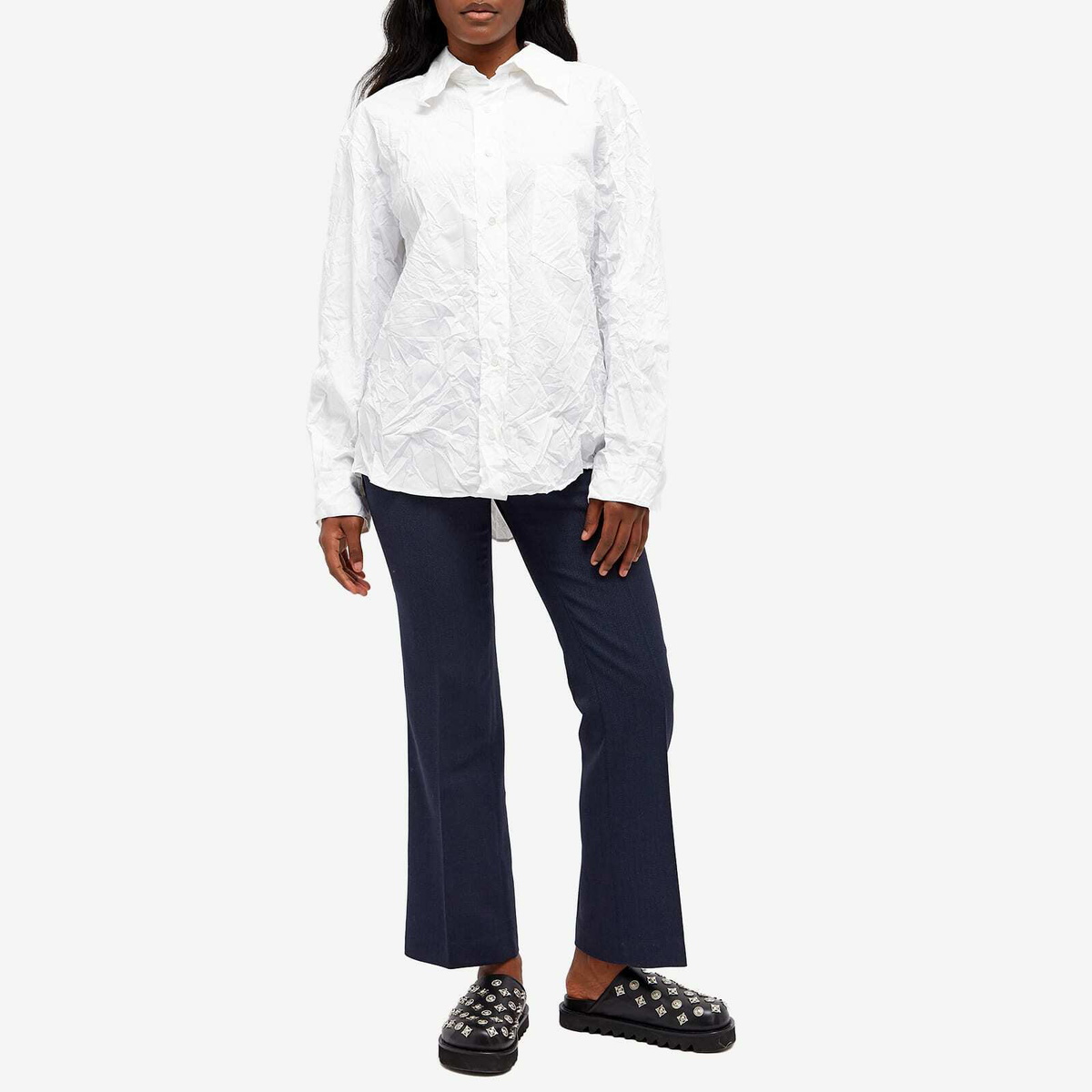 TOGA Women's Wrinkle Cotton Shirt in White Toga Pulla