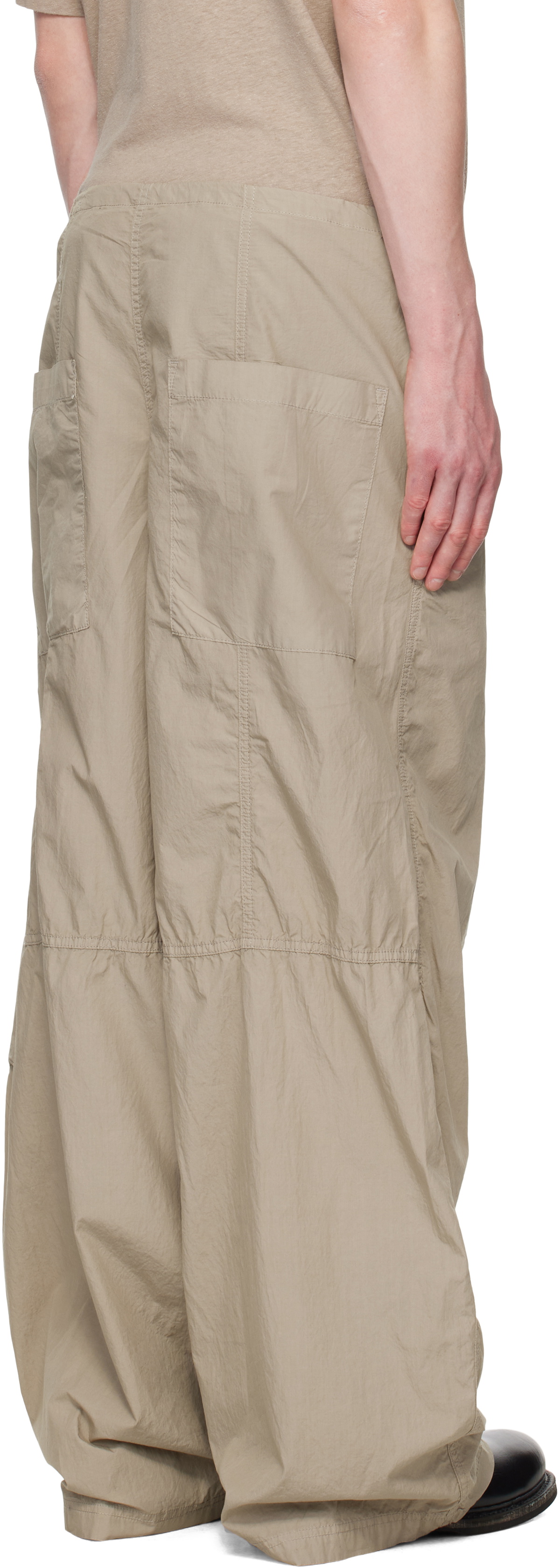 HOPE Beige Loose Drawstring Collapse Cargo Pants HOPE