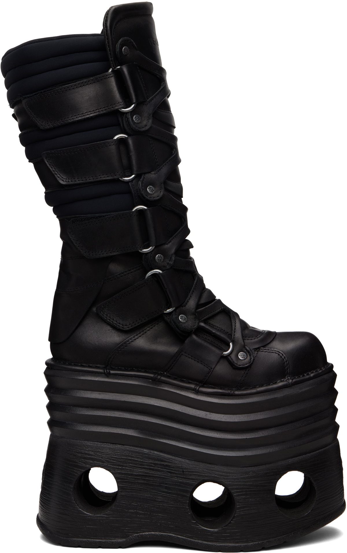 VETEMENTS Black New Rock Edition Platform Tower Boots Vetements