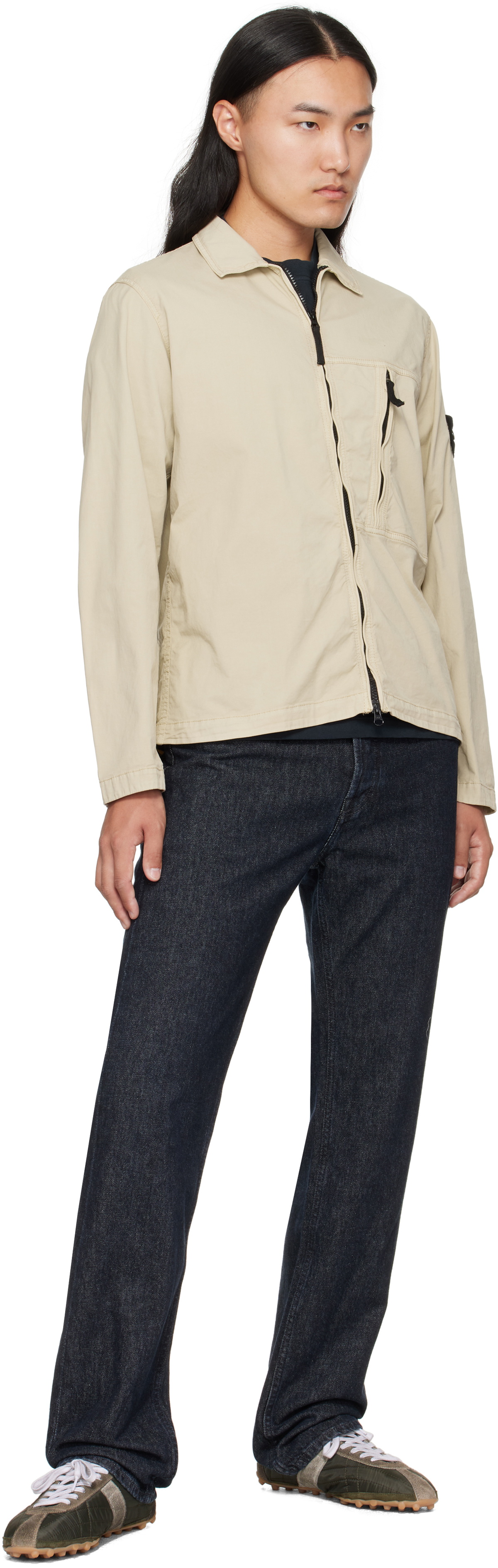 Stone Island Beige 1200003 Supima Cotton Twill Stretch-TC Jacket Stone ...