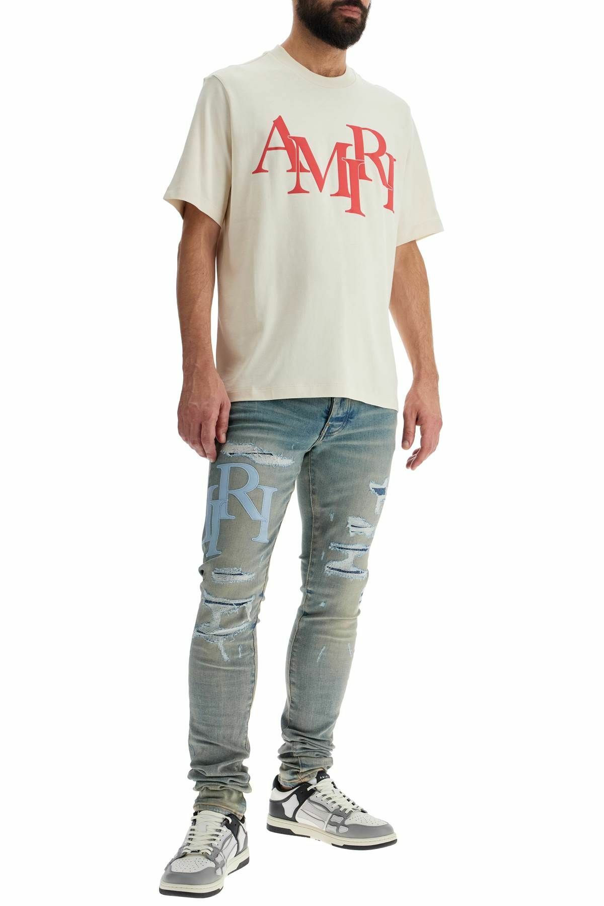 AMIRI amiri staggered logo White Amiri