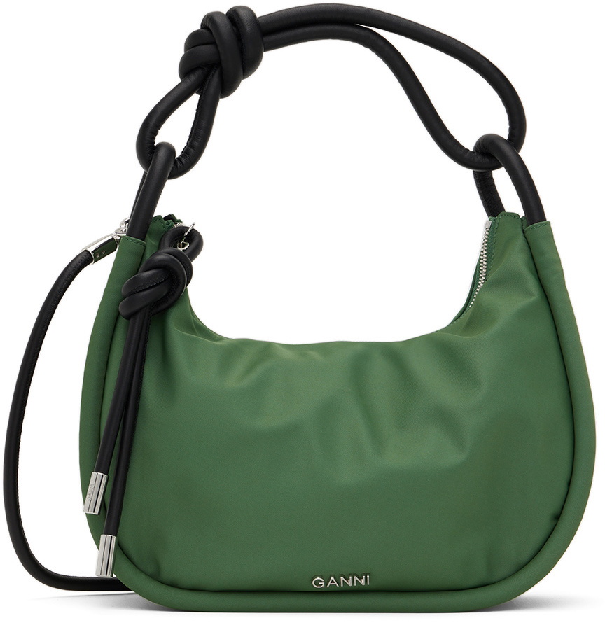 GANNI Green Medium Baguette Shoulder Bag GANNI