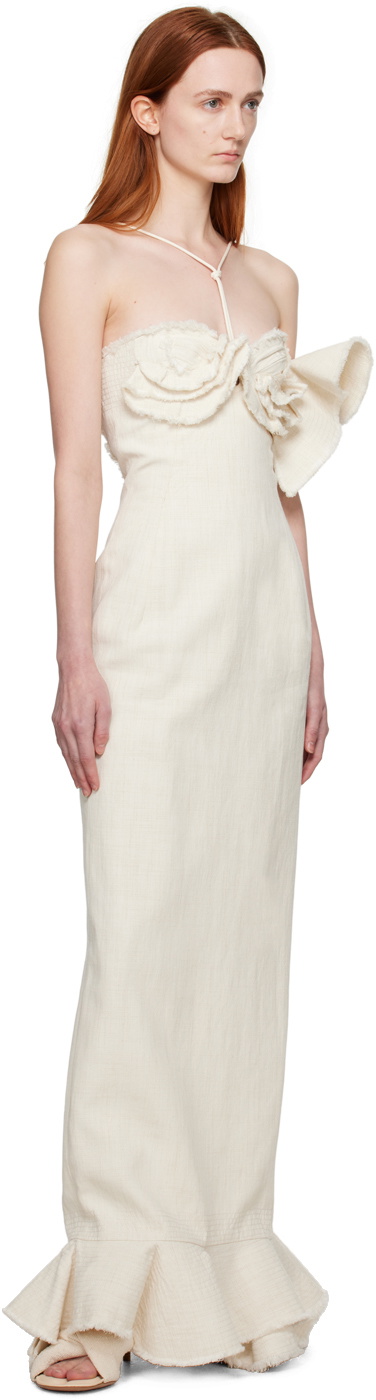 Jacquemus Off-White Le Raphia 'La Robe Artichaut' Maxi Dress Jacquemus