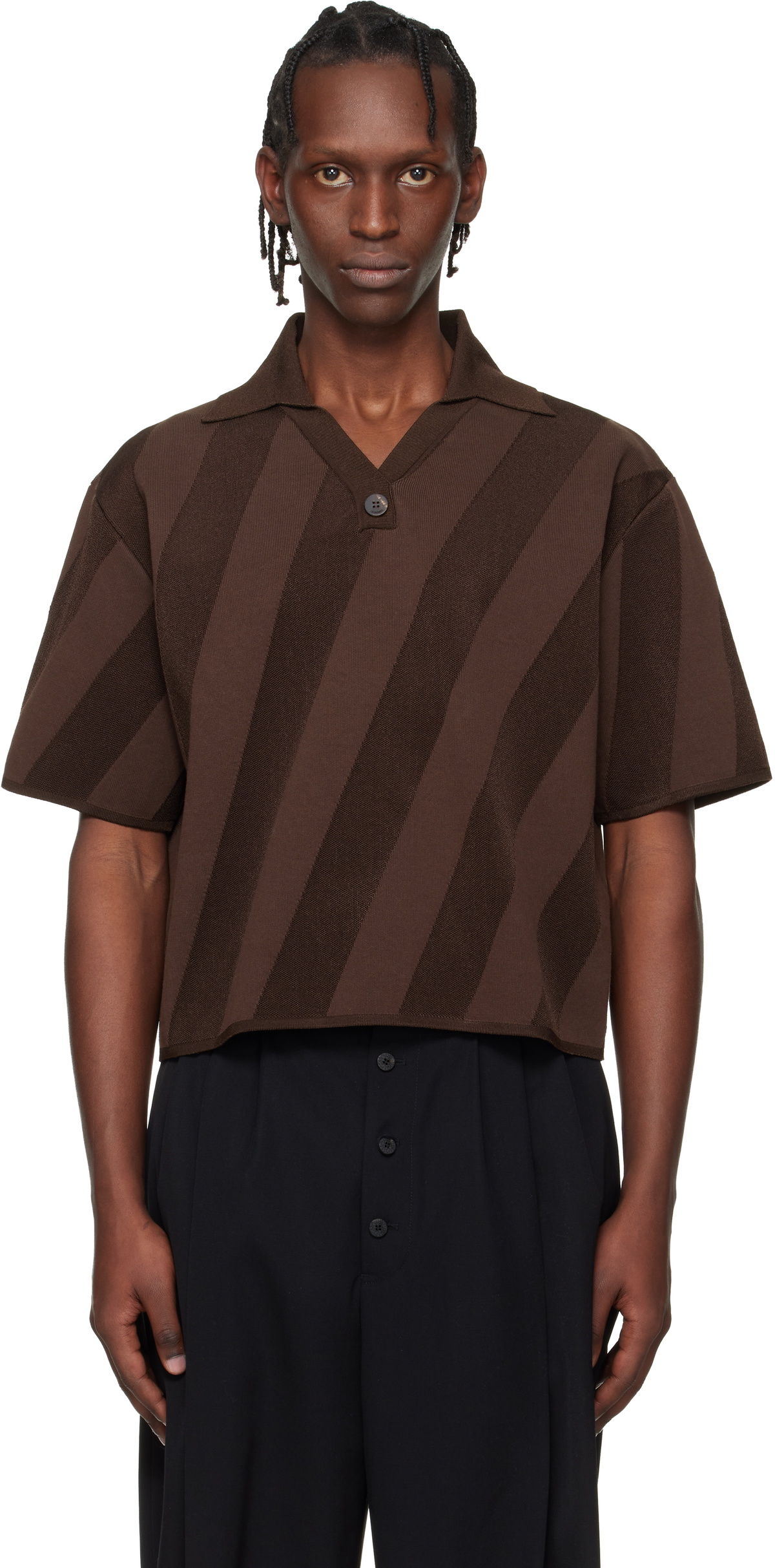 JACQUEMUS Brown 'The Berlingot knit' Polo Jacquemus