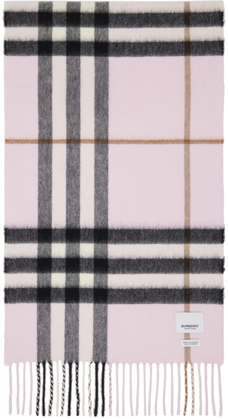 Burberry Pink Classic Check Scarf Burberry
