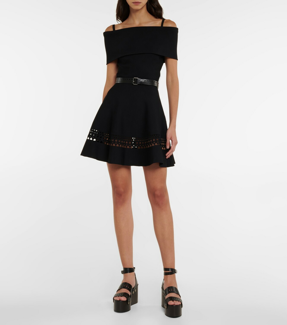 Alaïa Vienne off-shoulder minidress ALAÏA