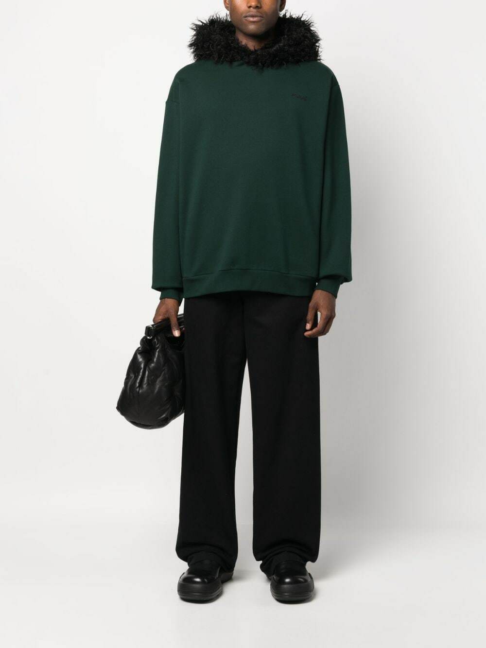MARNI - Faux Fur Collar Cotton Sweatshirt Marni