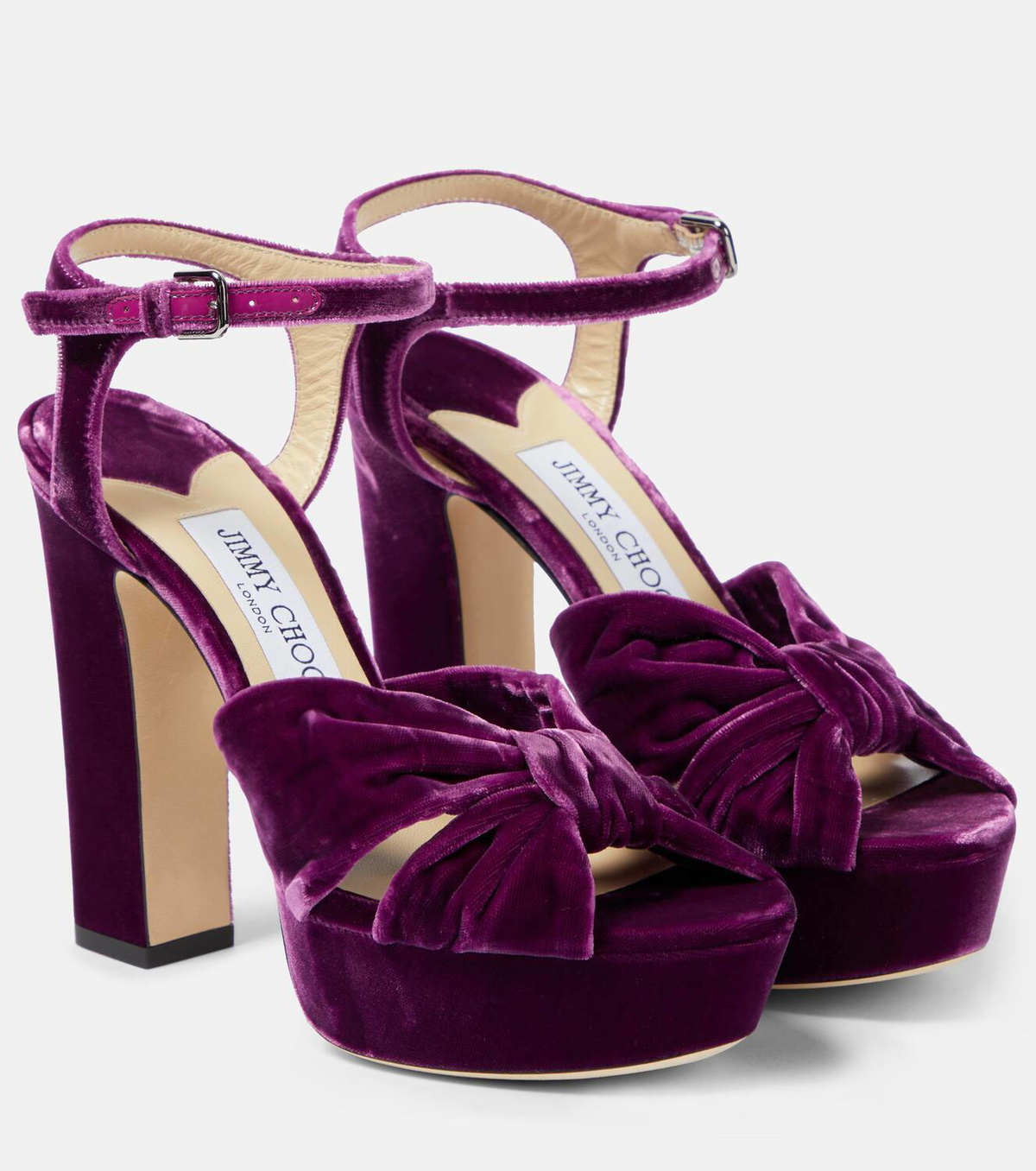 Jimmy Choo Heloise 120 velvet peep-toe pumps Jimmy Choo