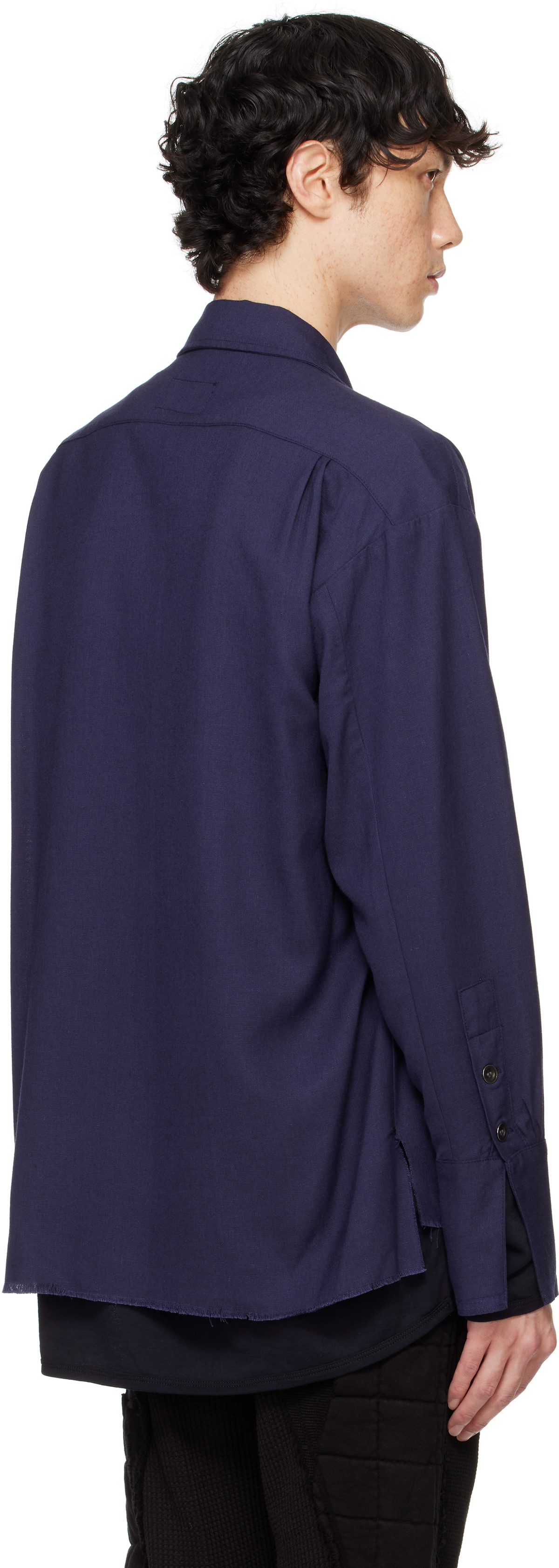 Greg Lauren Navy Collared Studio Shirt Greg Lauren