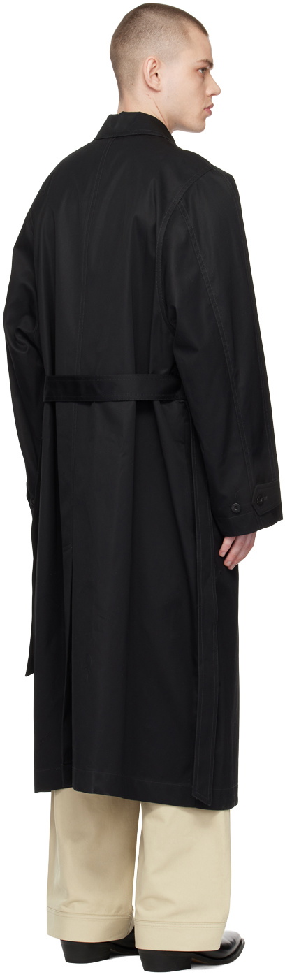 LOW CLASSIC Black Paneled Trench Coat Low Classic