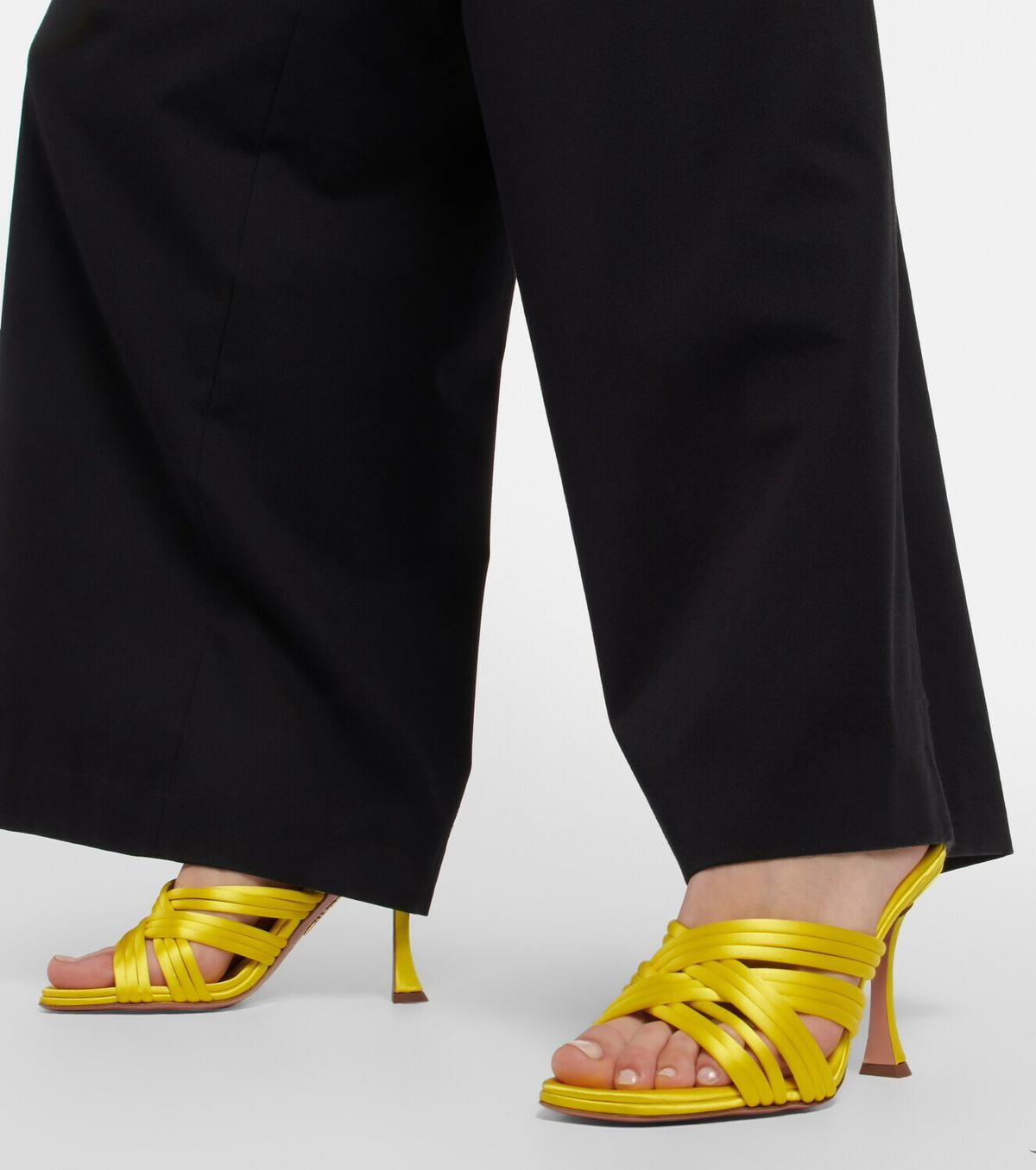 Aquazzura Oahu 95 satin mules Aquazzura