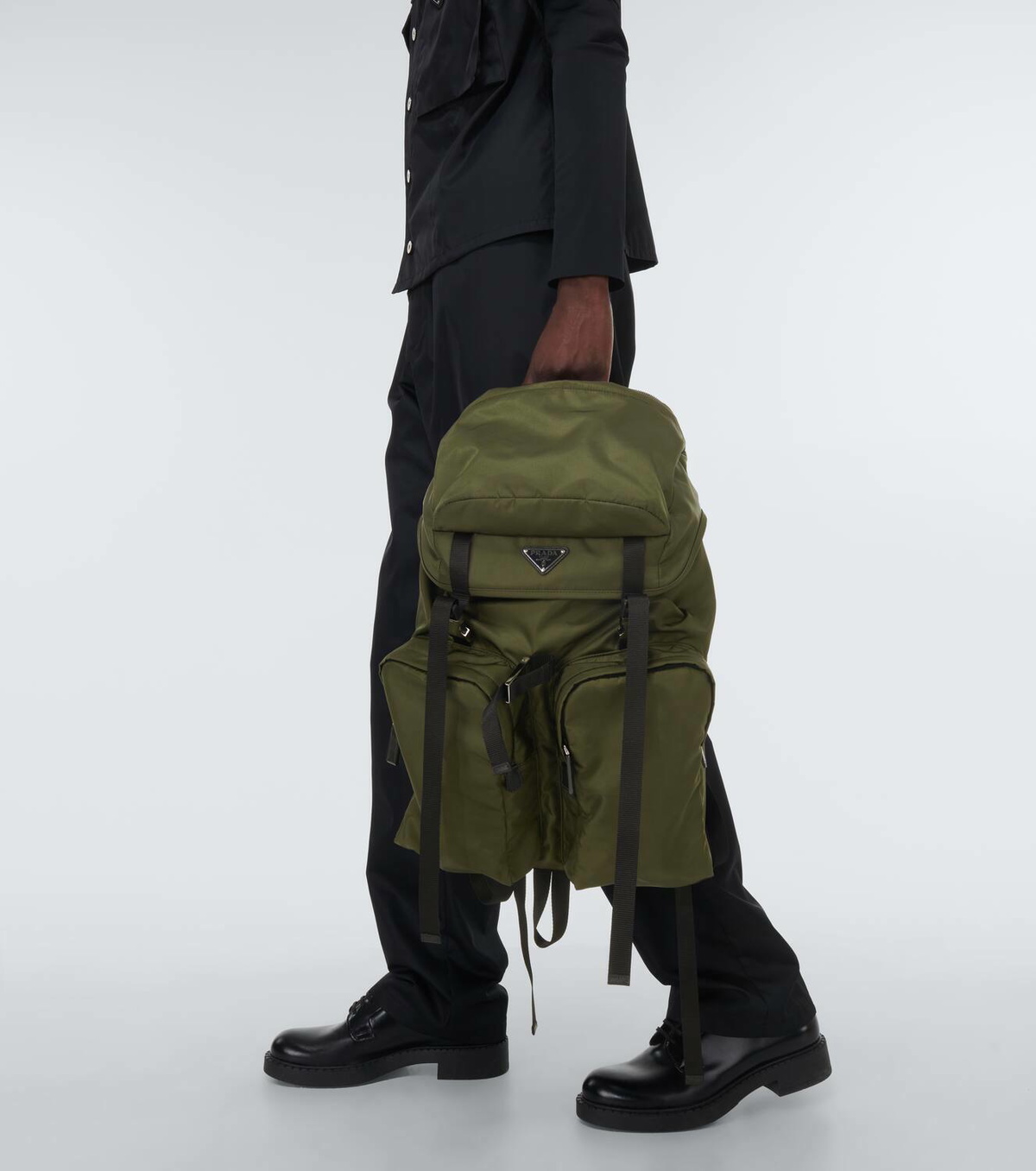 Prada Re-Nylon leather-trimmed backpack Prada