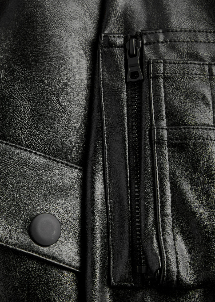 Alice + Olivia Willard Faux Fur-trimmed Faux Leather Jacket Black Alice + Olivia