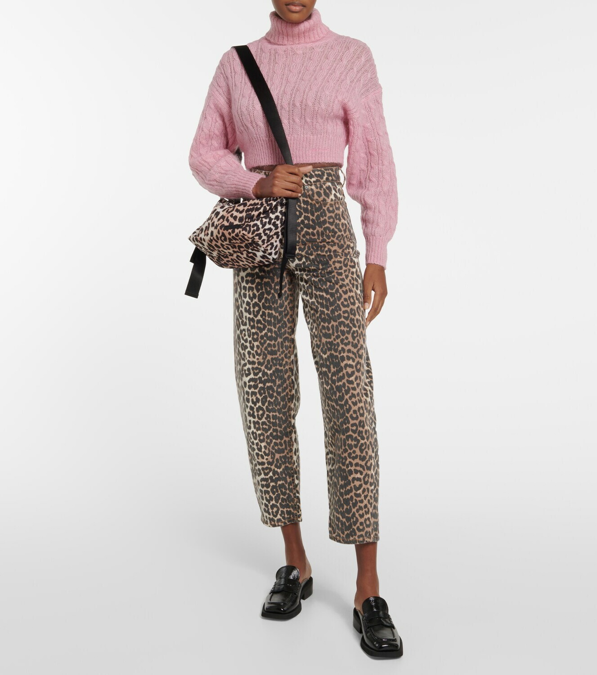 Ganni - Leopard-print shoulder bag GANNI