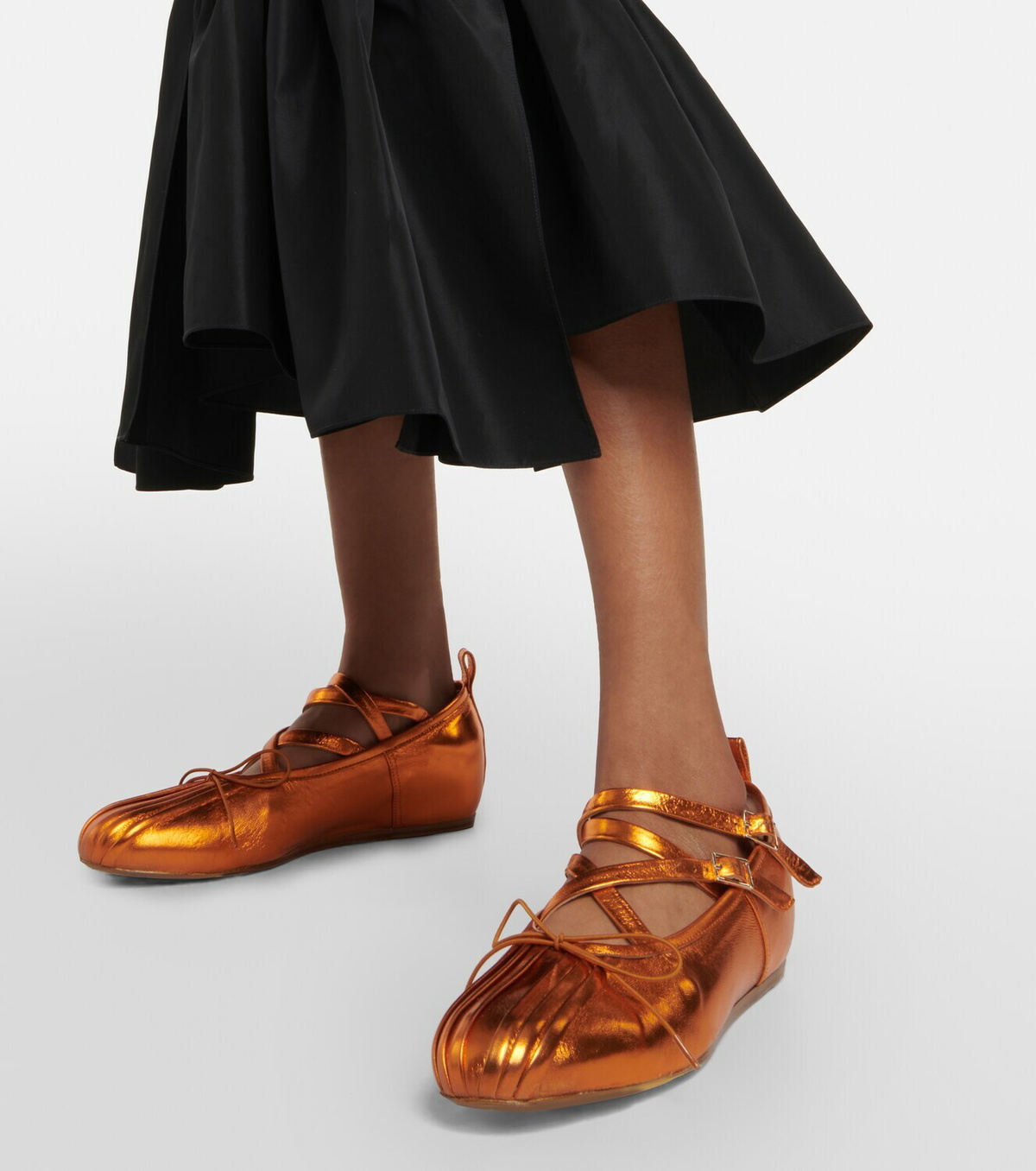 Simone Rocha Metallic leather ballet flats Simone Rocha