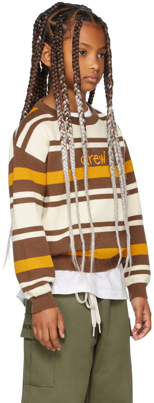 drew house SSENSE Exclusive Kids Brown Scribble Sweater drew house