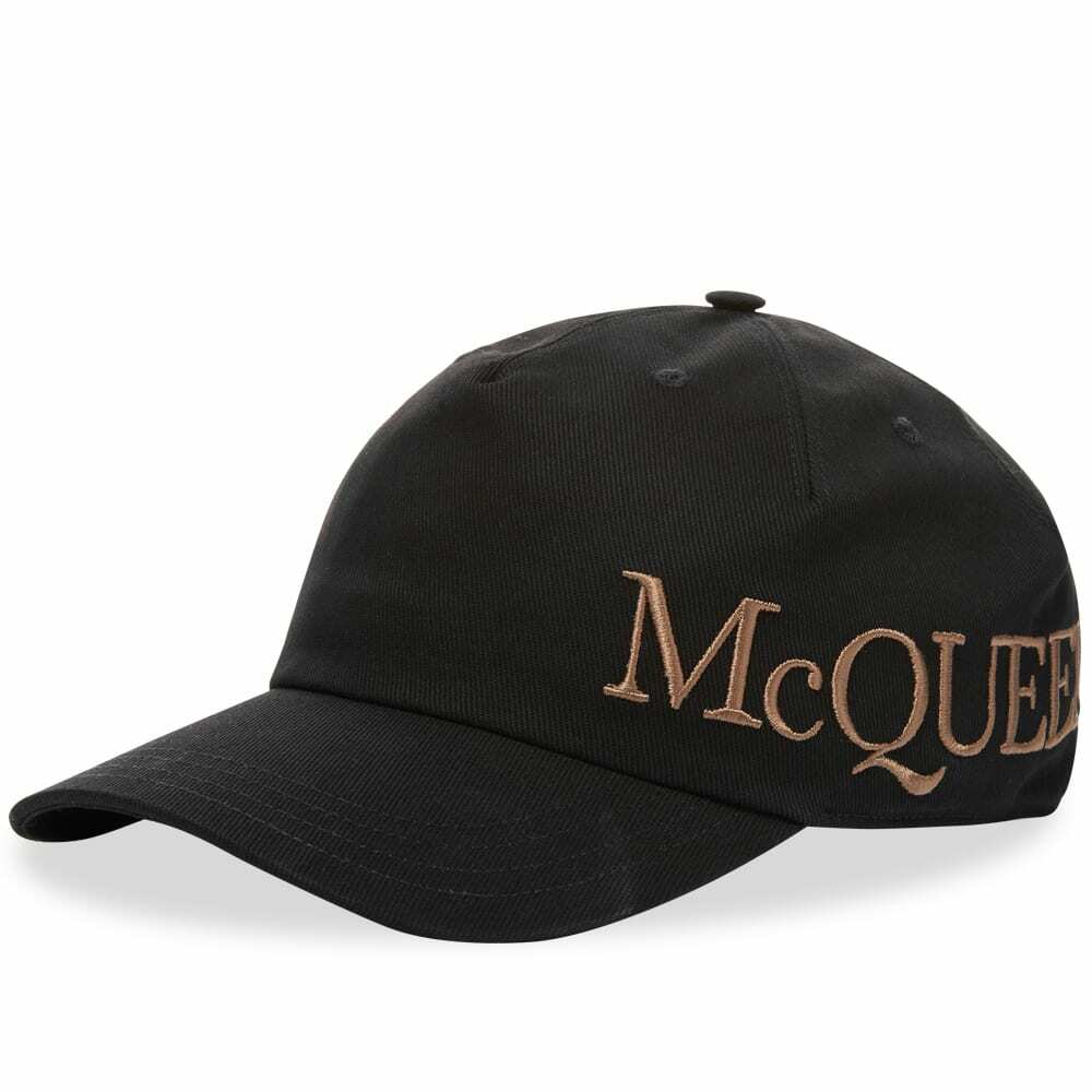 Alexander McQueen Men's Side Logo Cap in Black/Beige Alexander McQueen