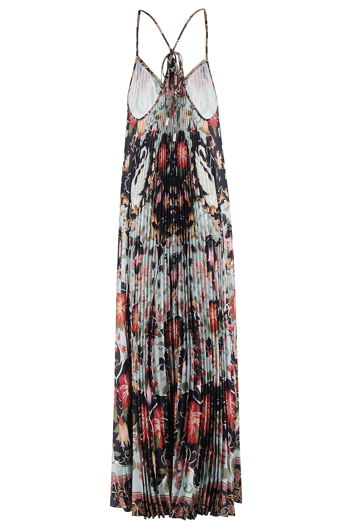 Farm Rio Flowing Beauty Blue Pleated Sleeveless Midi Dress Farm Rio