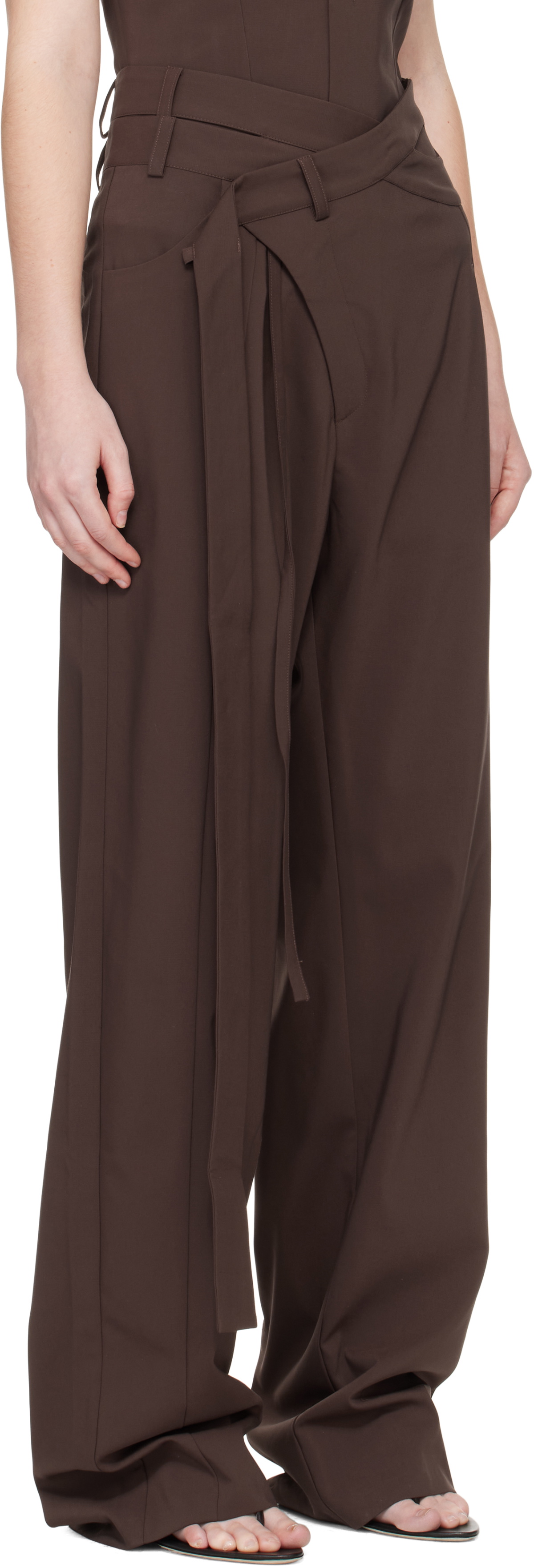 Ottolinger Brown Signature Wrap Suit Pants Ottolinger