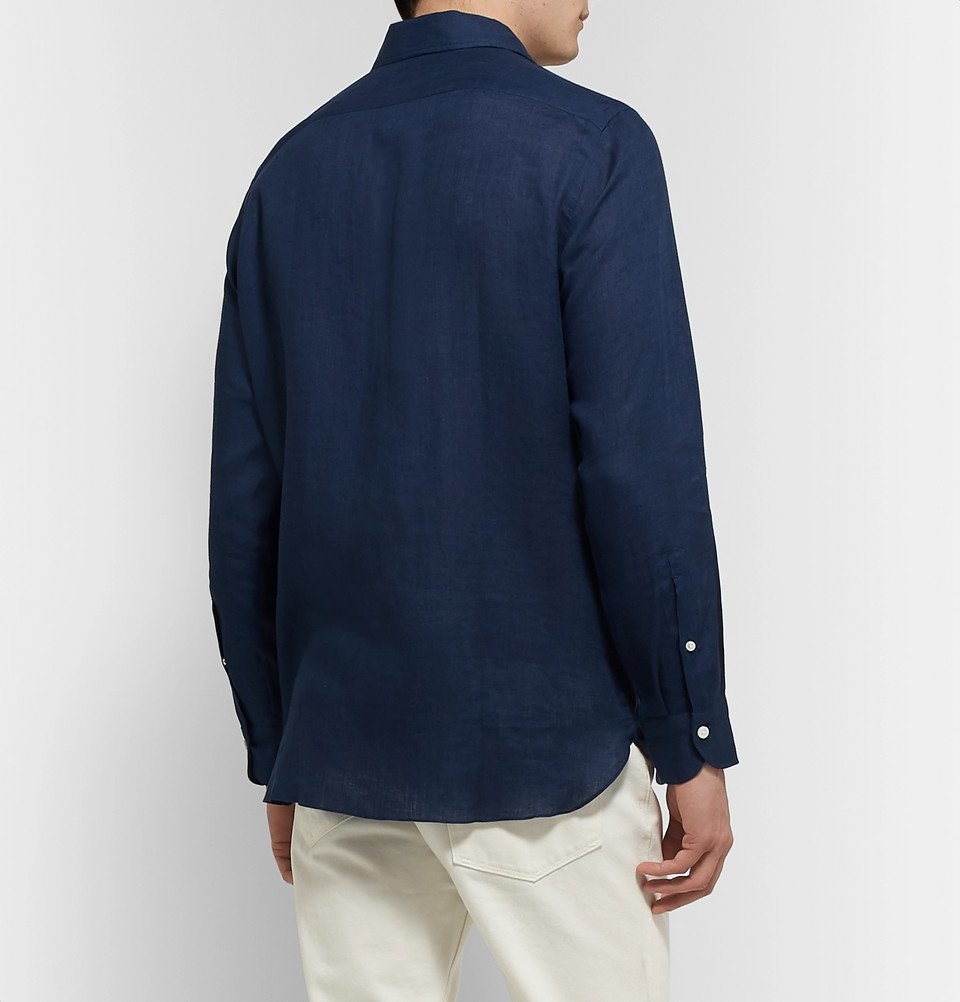 Rubinacci - Linen Shirt - Navy Rubinacci