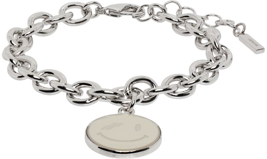 We11done Silver Smiley Bracelet We11done