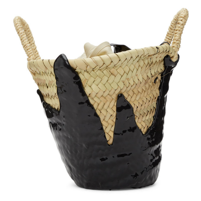 Ottolinger Beige and Black Mini Rubber-Dipped Basket Tote Ottolinger