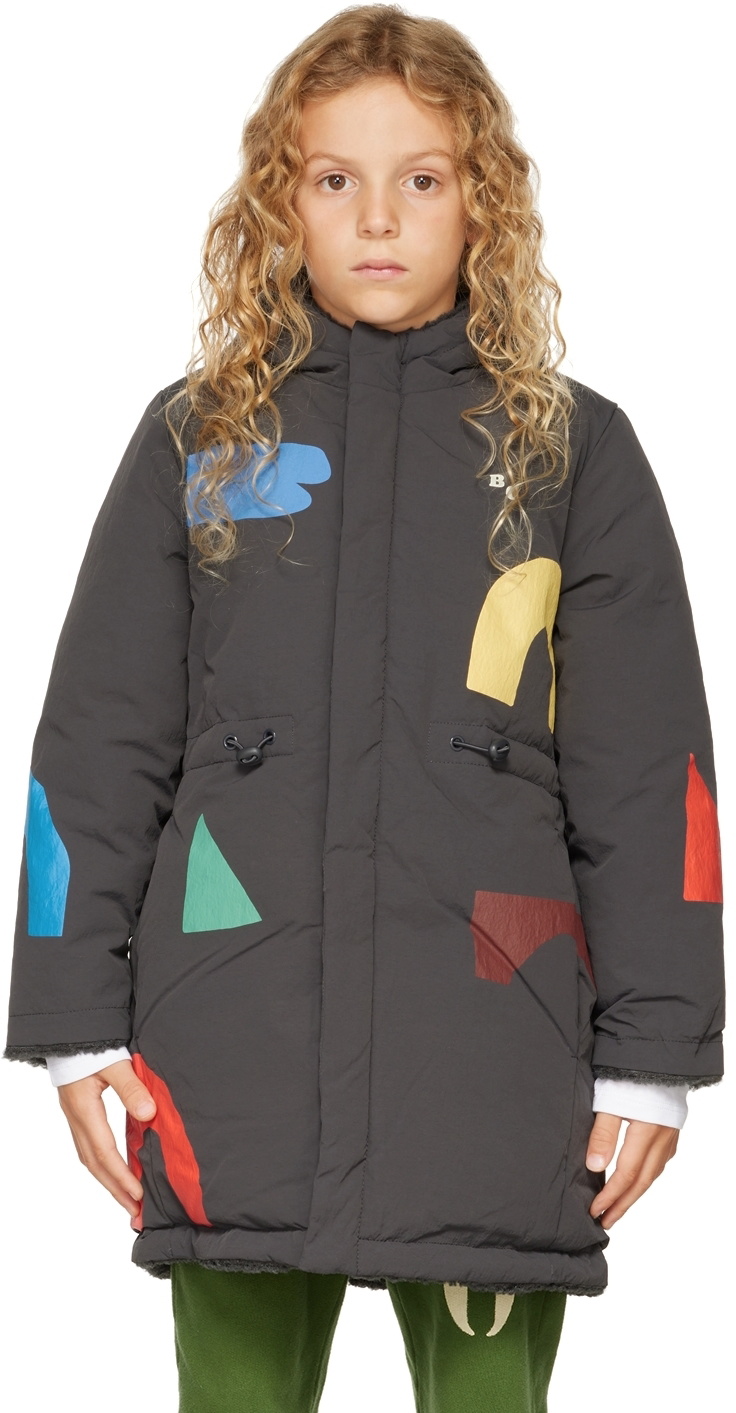Bobo Choses Kids Reversible Black Shapes Coat Bobo Choses