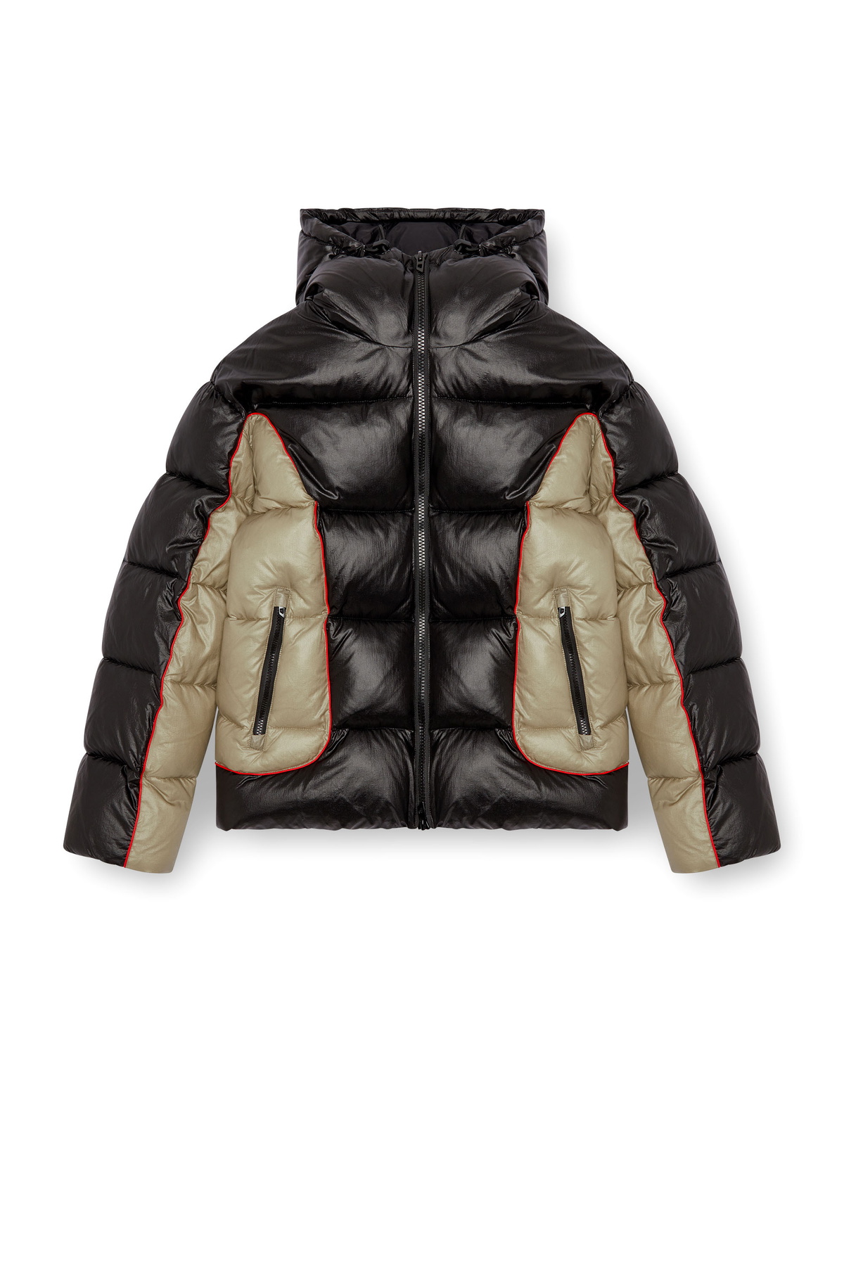 Diesel Hooded puffer jacket in shiny ripstop - Winter Jackets Mens in ...