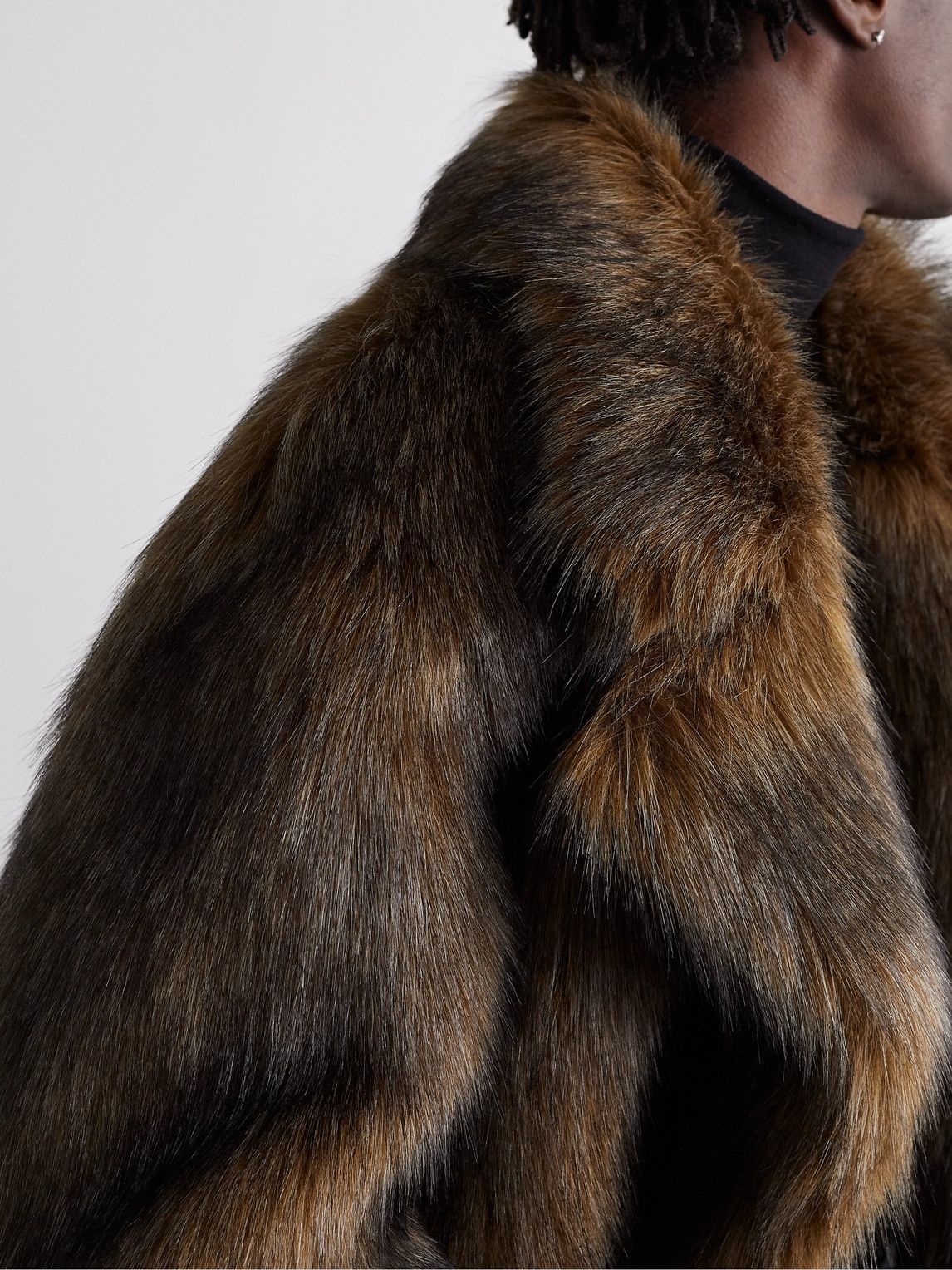 AMIRI - Oversized Faux Fur Peacoat - Brown Amiri