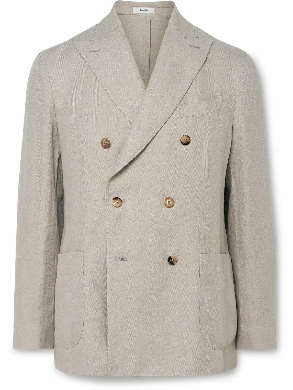 Boglioli - K-Jacket Double-Breasted Herringbone Woven Suit Jacket ...