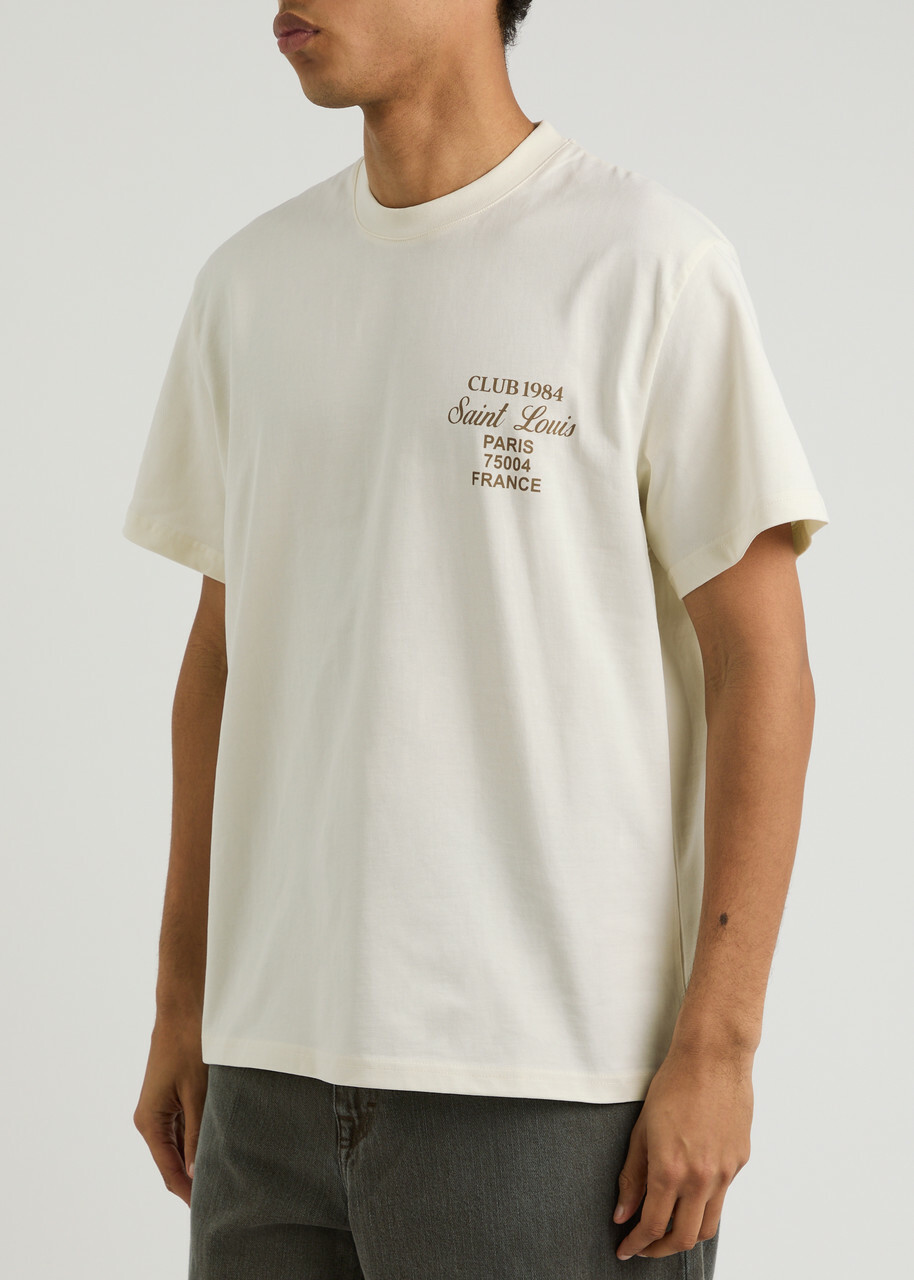 Club 1984 Patron 84 Printed Cotton T-shirt Off White Club 1984