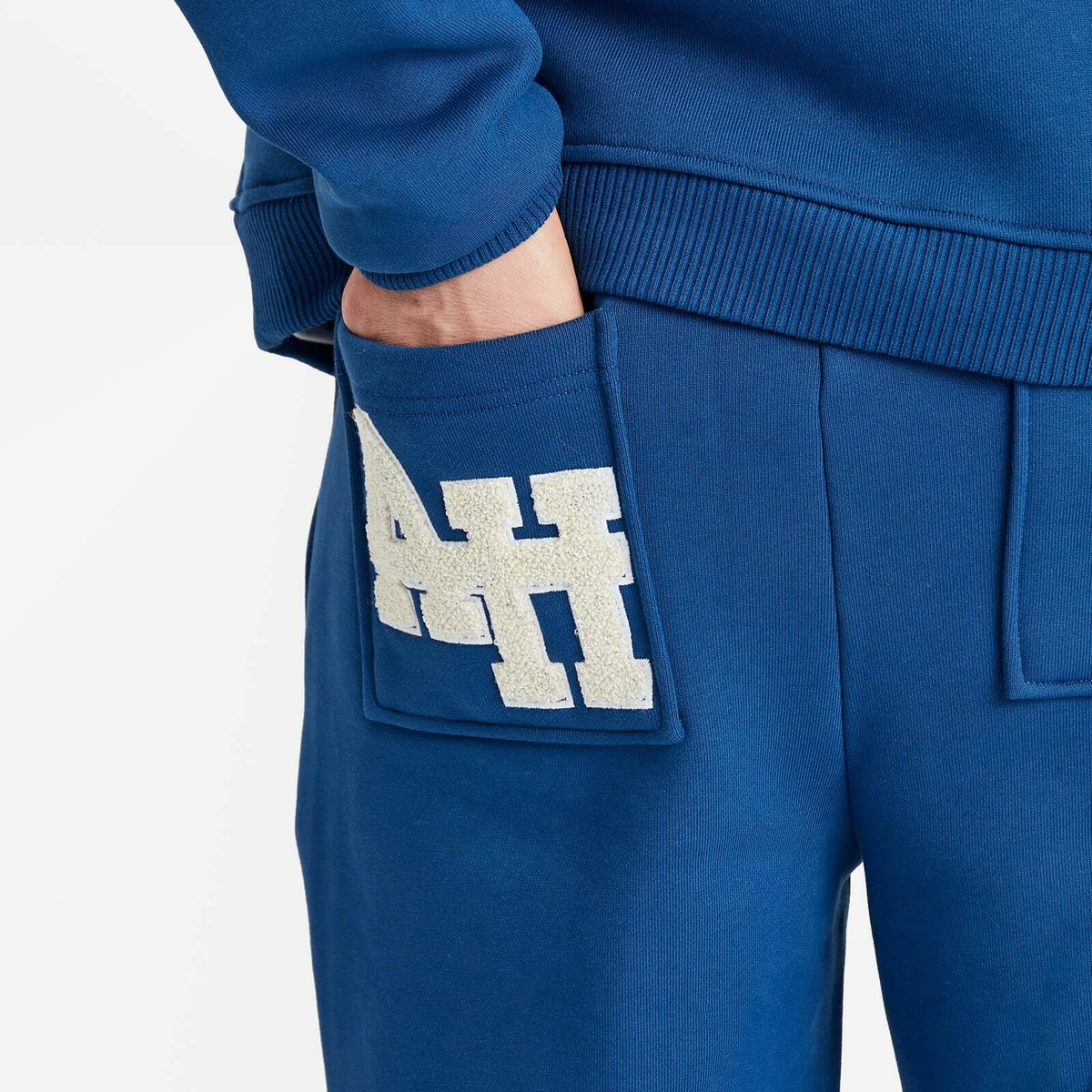 ANNIE HOOD Men's Straight College Joggers in Navy ANNIE HOOD