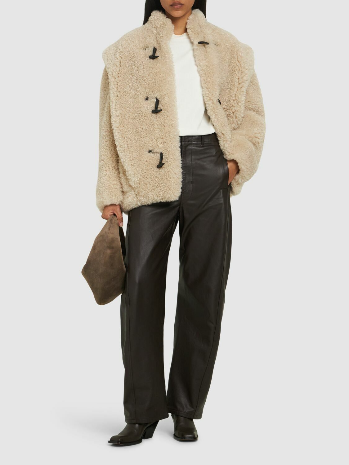 MARANT ETOILE Avalia Short Shearling Coat Isabel Marant Etoile