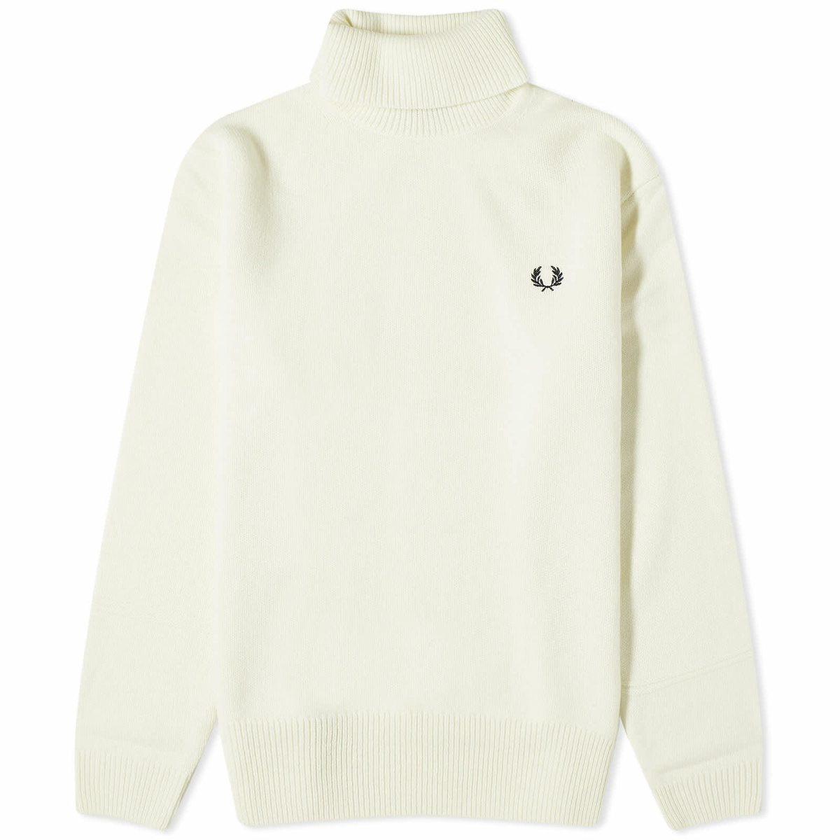 Fred Perry Men's Roll Neck Jumper in Ecru Fred Perry