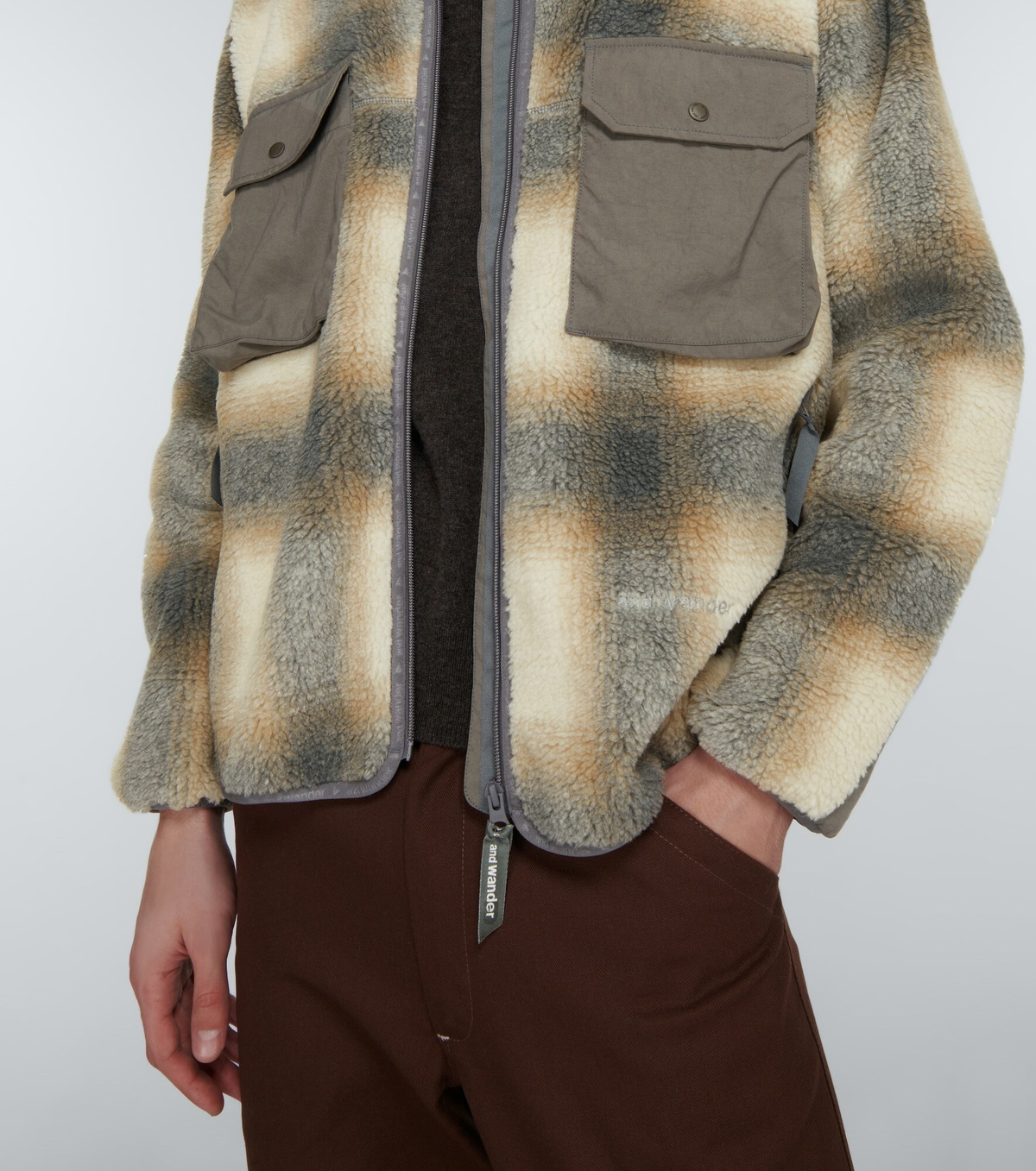 And Wander - Checked fleece jacket and Wander