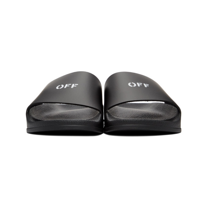 Off-White Black Logo Pool Slides Off-White