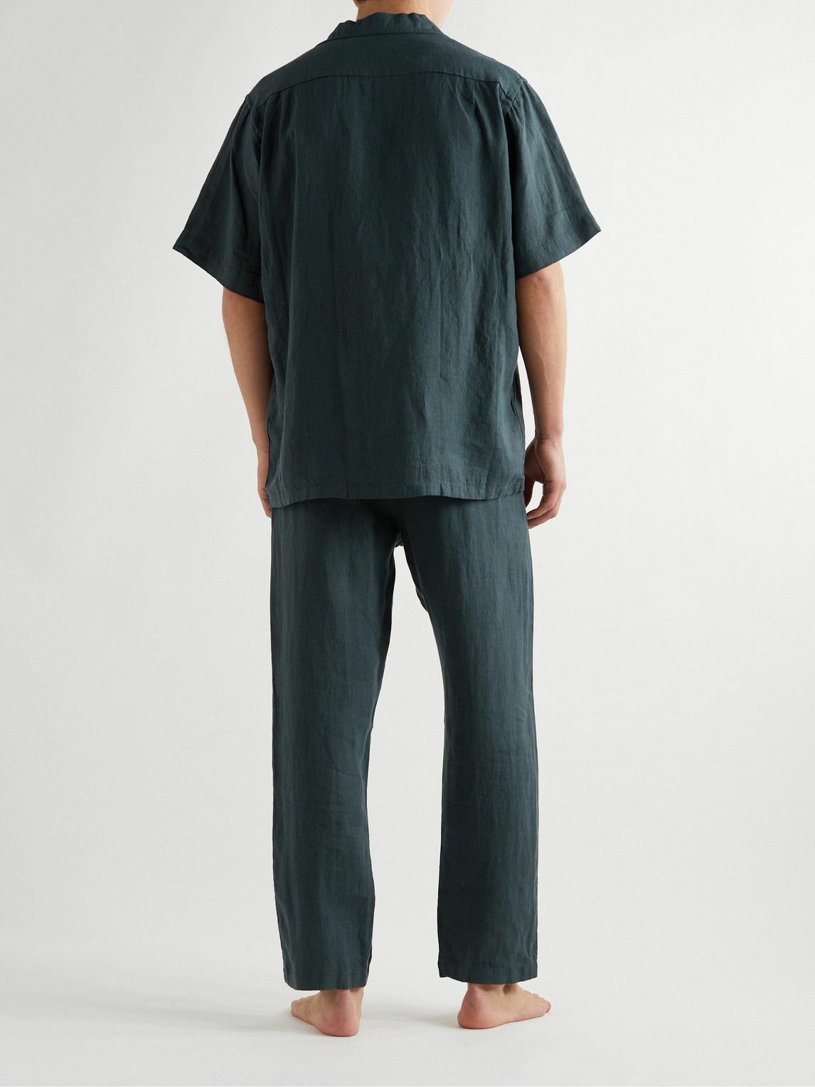 Desmond & Dempsey - Linen Pyjama Set - Blue Desmond & Dempsey