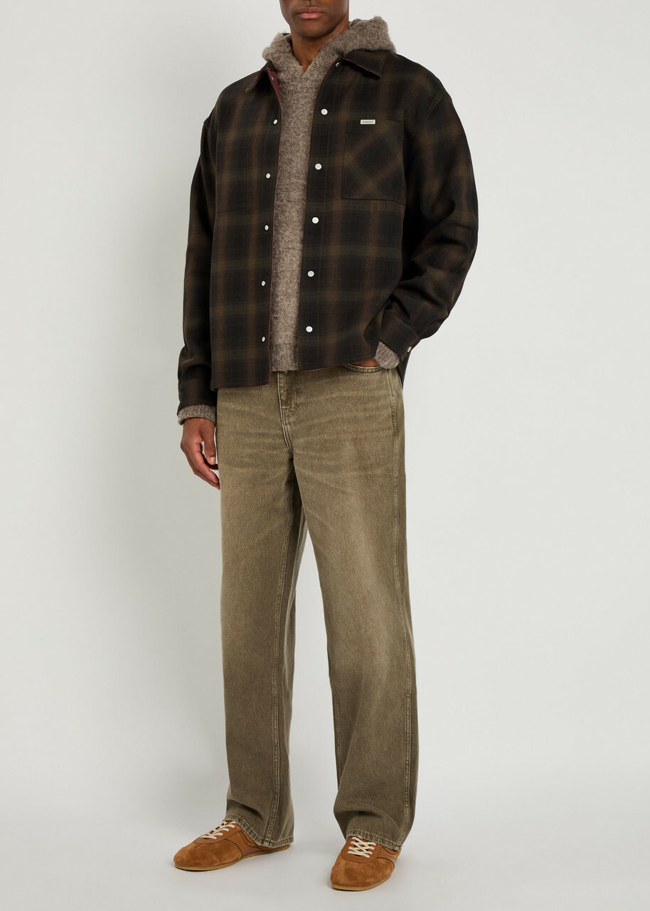 Represent Reversible Plaid Cotton Shirt Black Represent