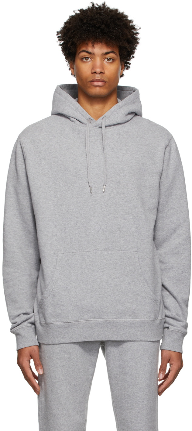 Sunspel Grey Loopback Hoodie Sunspel