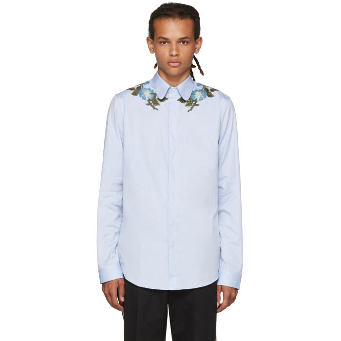 Gucci Blue Embroidered Shirt Gucci