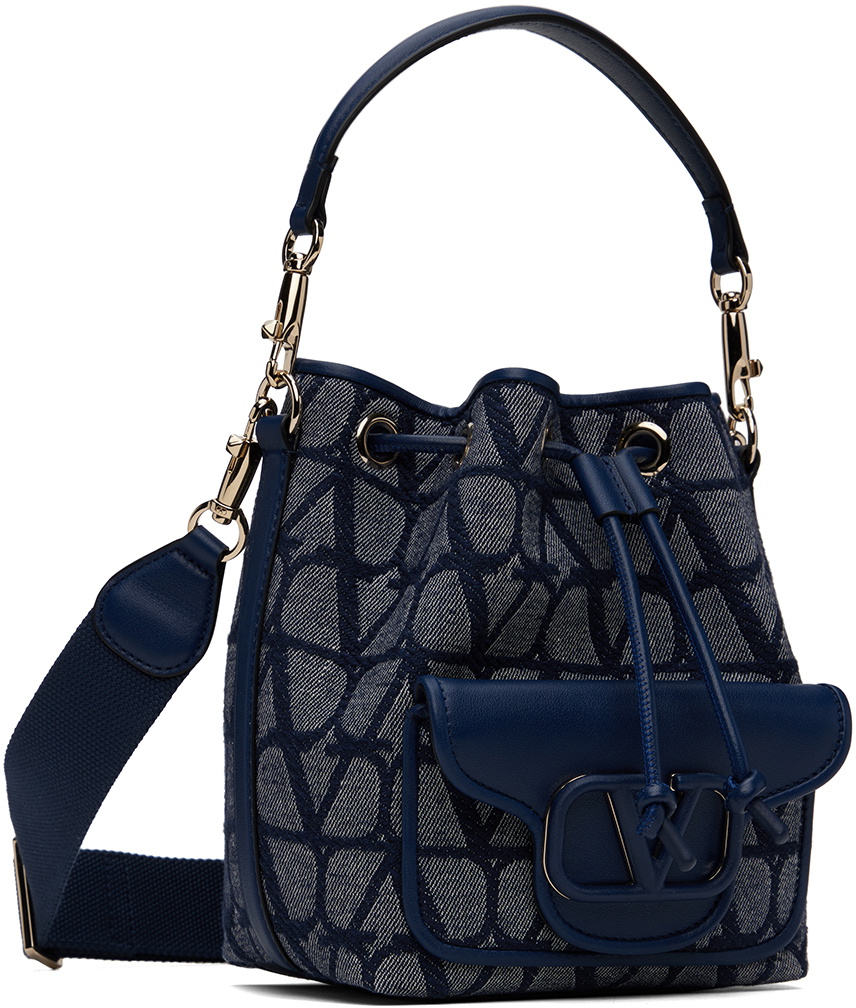 Valentino Garavani Blue Small Locò Bucket Bag Valentino Garavani