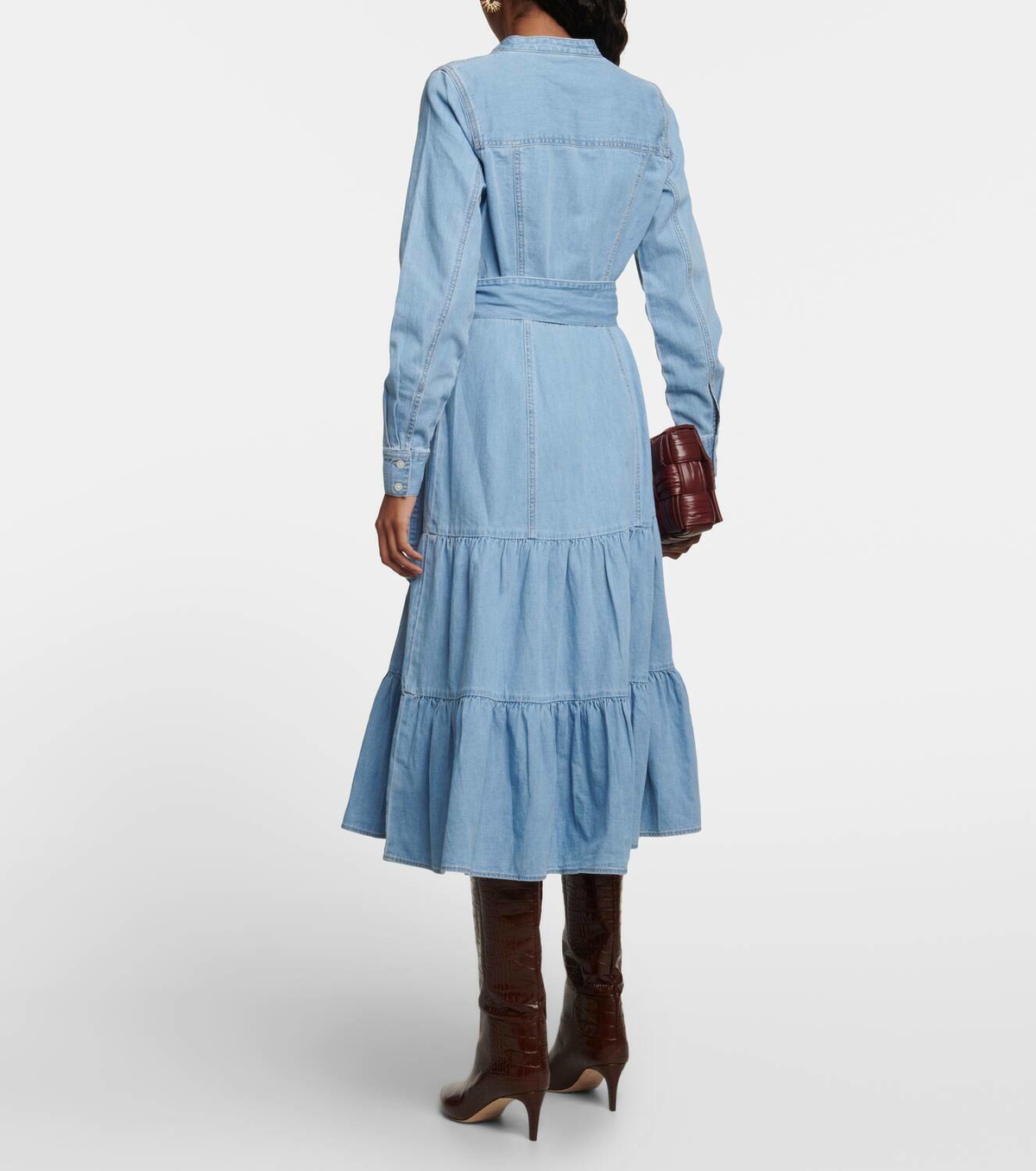 Veronica Beard Belted denim midi dress Veronica Beard