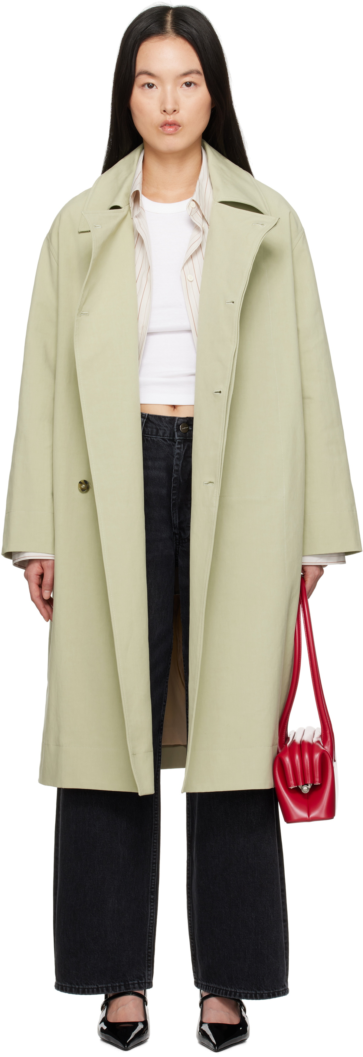 Loulou Studio Green Alex Trench Coat Loulou Studio