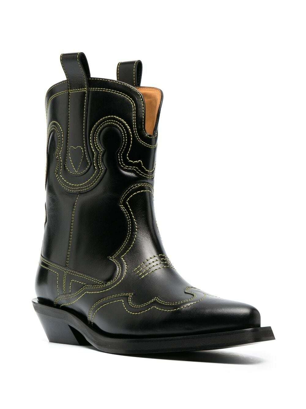 GANNI - Leather Western Boots GANNI